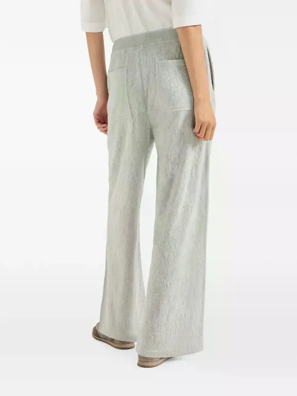 Brunello Cucinelli Lace-flowers Jersey Track Trousers - Grey