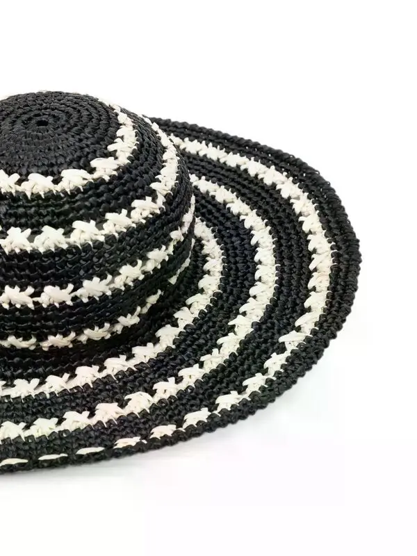 Prada Striped Crochet Sun Hat