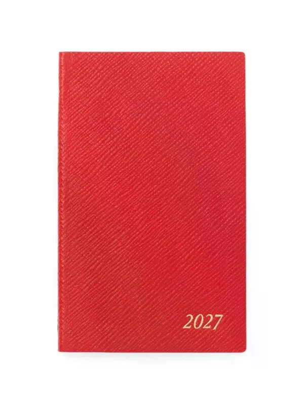 Smythson 2027 Panama-leather Weekly Planner - Red