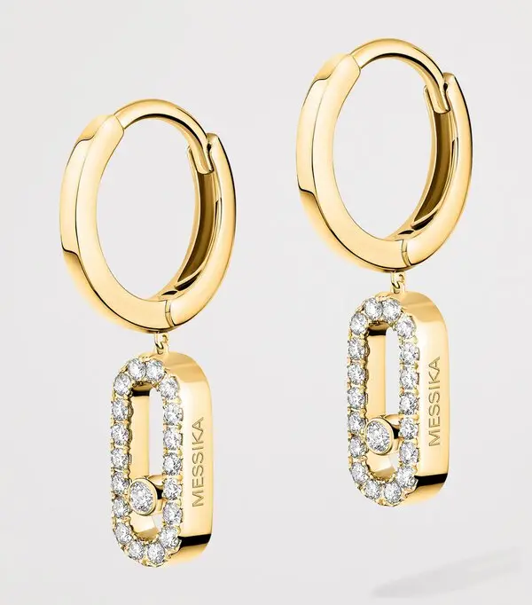 Messika Move Uno Yellow And Diamond Drop Earrings