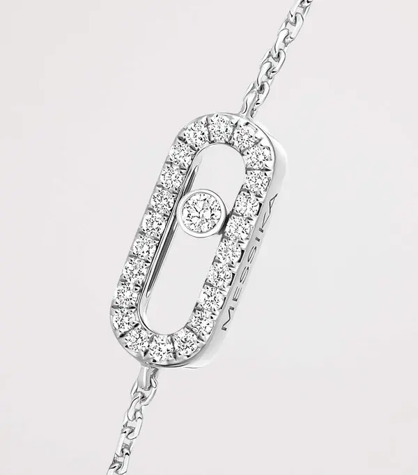 Messika Move Uno Mini White Gold And Diamond Chain Bracelet