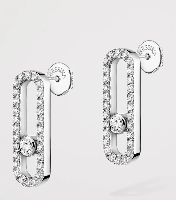 Messika Move Uno White Gold And Diamond Stud Earrings
