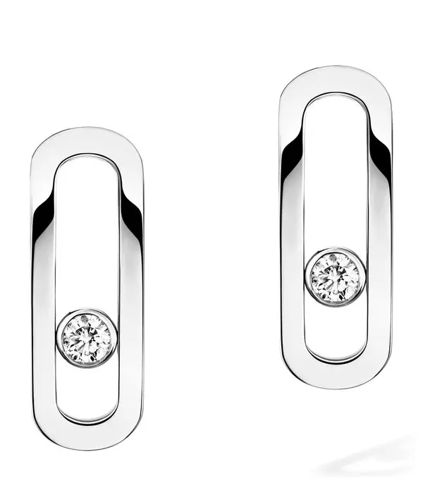 Messika Move Uno White Gold And Diamond Stud Earrings