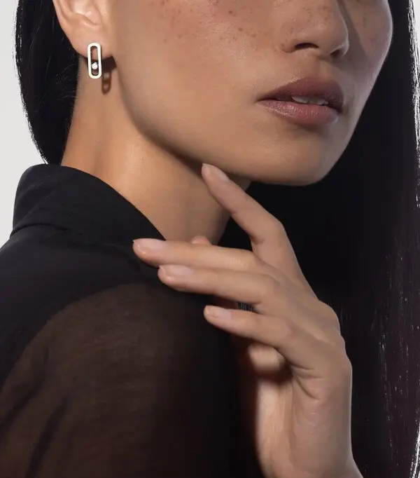 Messika Move Uno White Gold And Diamond Stud Earrings