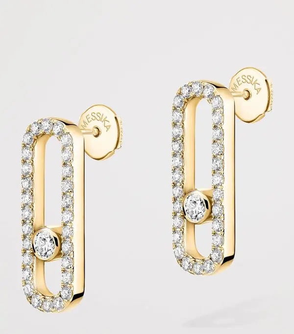 Messika Move Uno Yellow And Diamond Stud Earrings