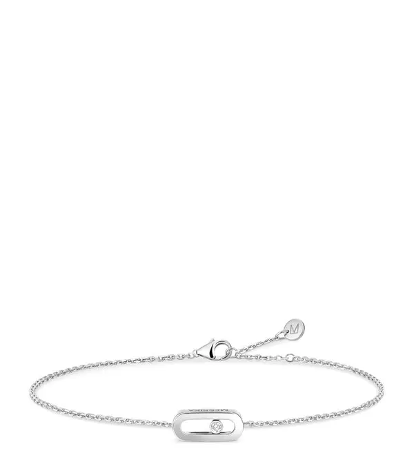 Messika Move Uno White Gold And Diamond Bracelet - Silver
