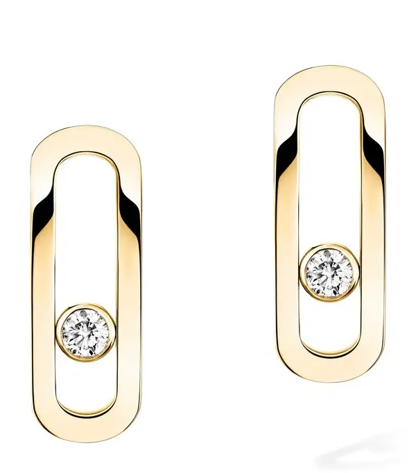 Messika Move Uno Yellow And Diamond Stud Earrings