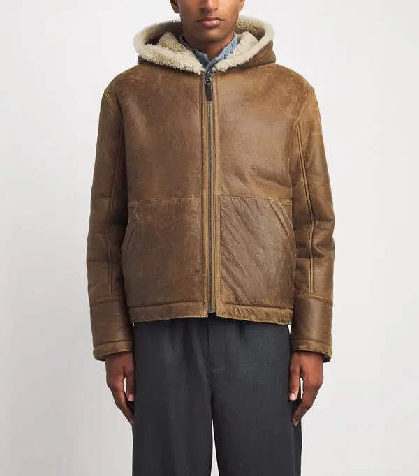 YVES SALOMON Shearling Reversible Hooded Jacket