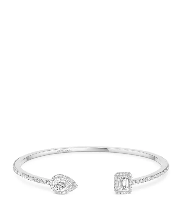 Messika My Twin White Gold And Diamond Bangle - Silver