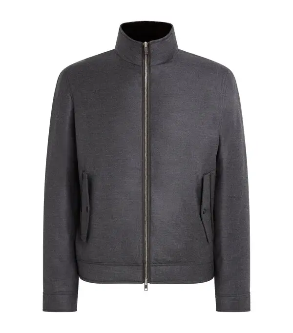 YVES SALOMON Virgin Wool-silk Bomber Jacket - Grey