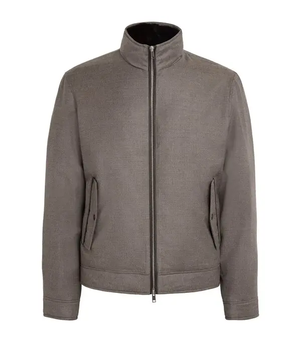 YVES SALOMON Virgin Wool-silk Bomber Jacket - Grey