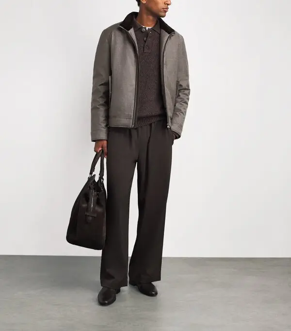 YVES SALOMON Virgin Wool-silk Bomber Jacket