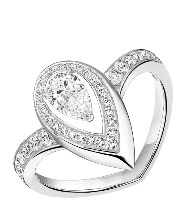 Messika Fiery Medium White Gold And Diamond Ring - Silver