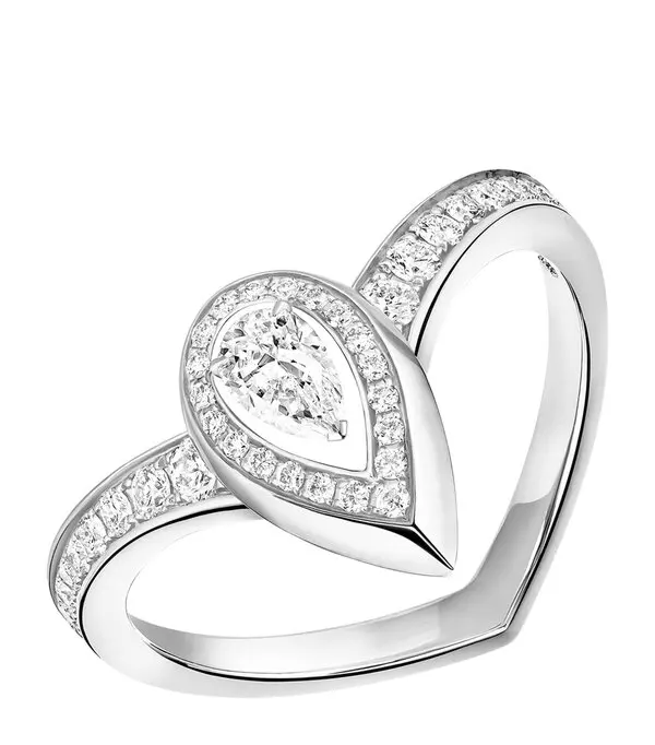 Messika Fiery White Gold And Diamond Ring - Silver