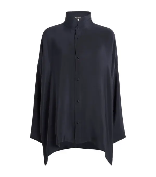 Eskandar Silk Stand-collar Shirt