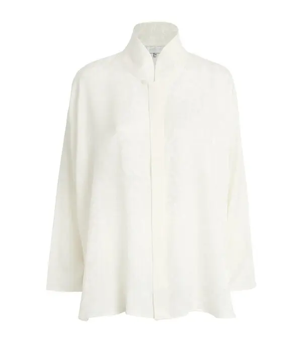 Eskandar Silk Double-stand Collar Shirt