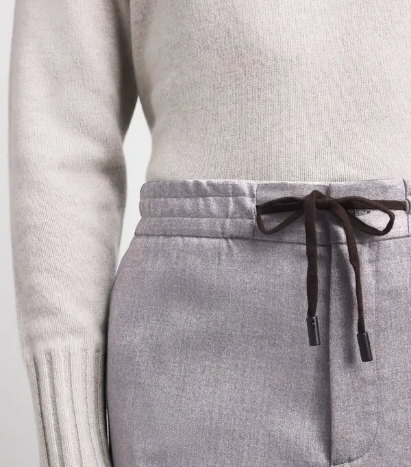 MAURIZIO BALDASSARI Stretch-virgin Wool Drawstring Trousers