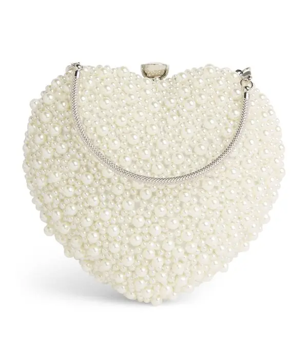 DAVID CHARLES Embellished Faux Pearl Top-handle Bag