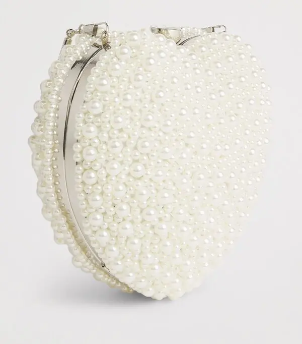 DAVID CHARLES Embellished Faux Pearl Top-handle Bag