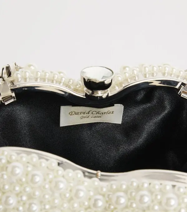 DAVID CHARLES Embellished Faux Pearl Top-handle Bag