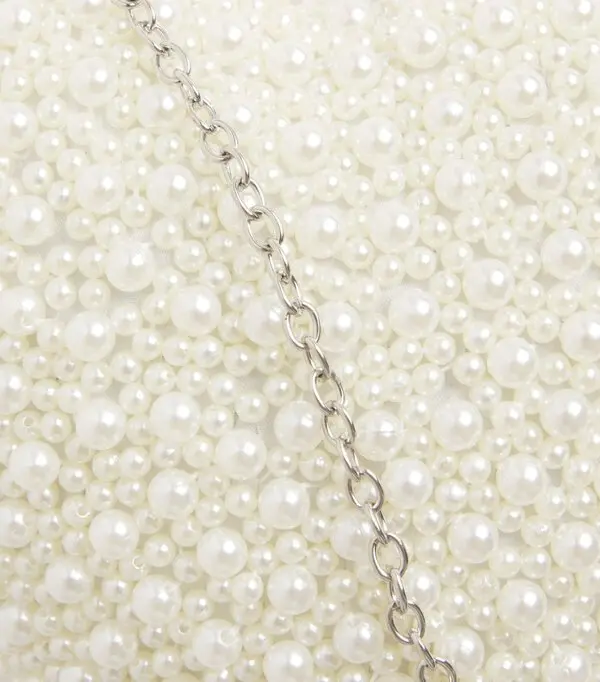 DAVID CHARLES Embellished Faux Pearl Top-handle Bag