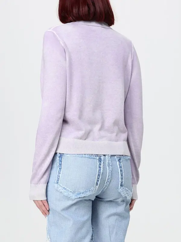 DIESEL® Long-sleeved Cotton Polo Collar Cardigan