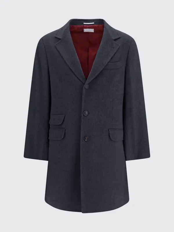 Brunello Cucinelli Single-breasted Pure Cashmere Coat With Notch Lapels
