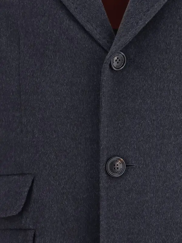 Brunello Cucinelli Single-breasted Pure Cashmere Coat With Notch Lapels