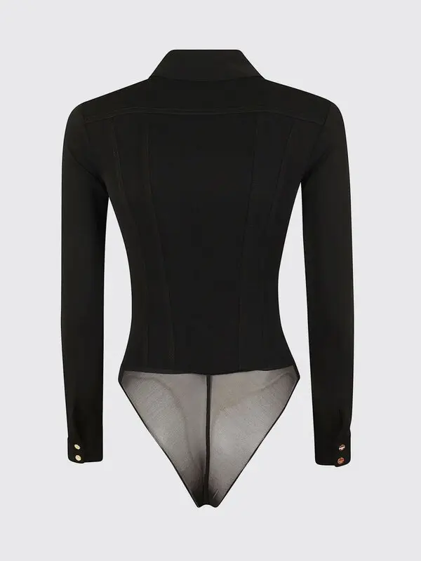Elisabetta Franchi Bodysuit With Button Detail - Black