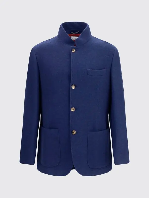 Brunello Cucinelli Water-repellent Cashmere Short Single-breasted Coat With High Collar