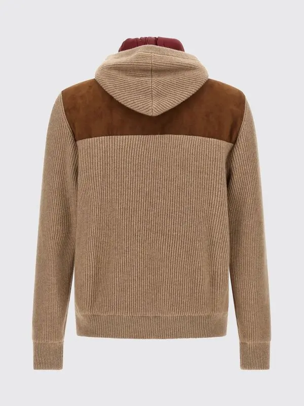 Brunello Cucinelli Suede And Cashmere Hooded Bomber Jacket - Brown