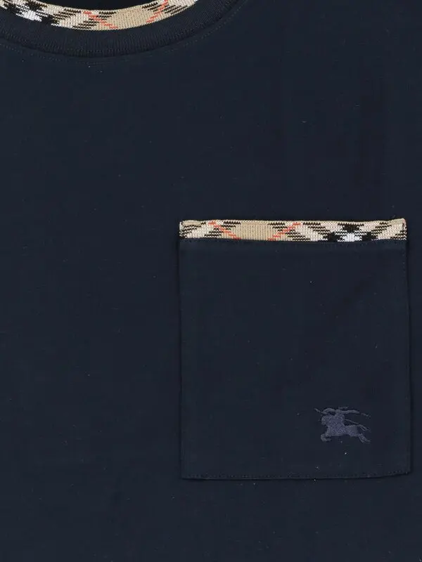 Burberry Ekd Logo Cotton T-shirt With Contrast Pocket And Trim
