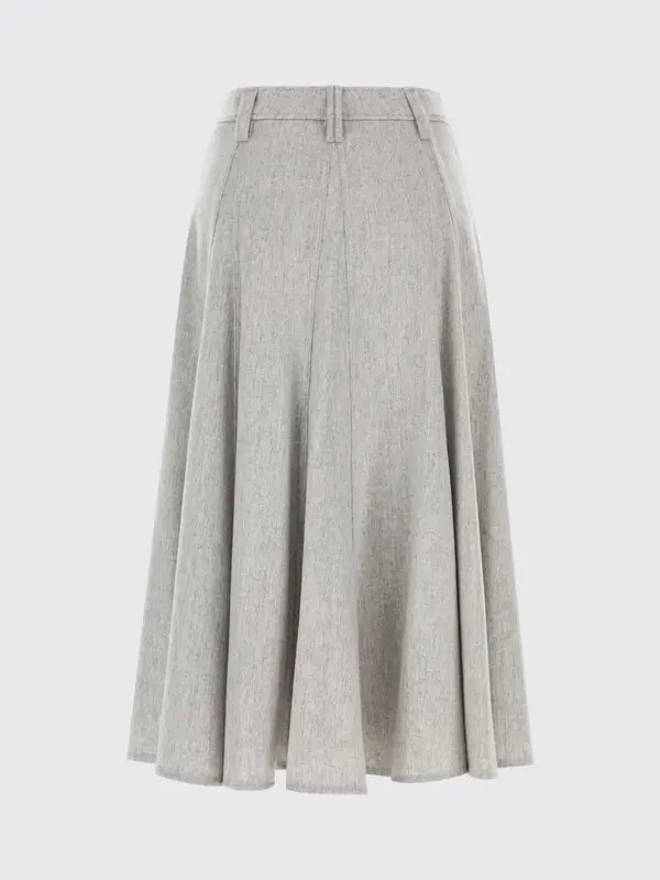 Brunello Cucinelli High-waisted Pure Virgin Wool Midi Skirt
