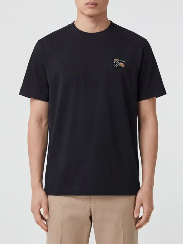 Burberry Cotton T-shirt With Contrasting Equestrian Knight Logo