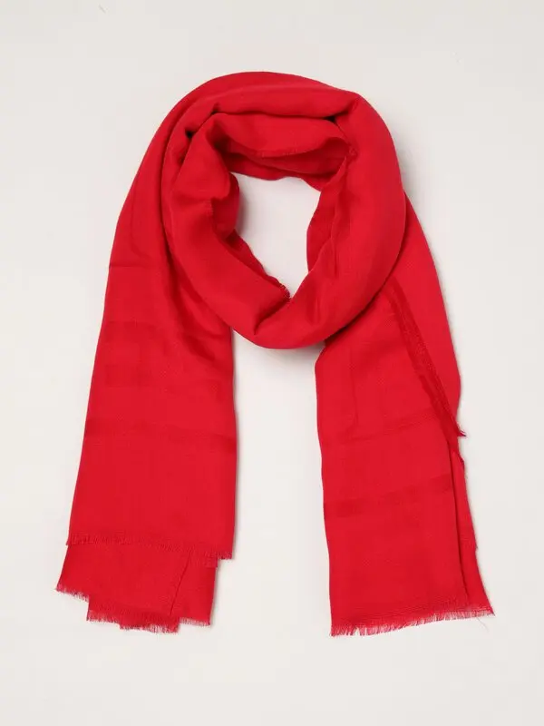 Elisabetta Franchi Solid Scarf In A Soft Viscose And Modal Blend - Red