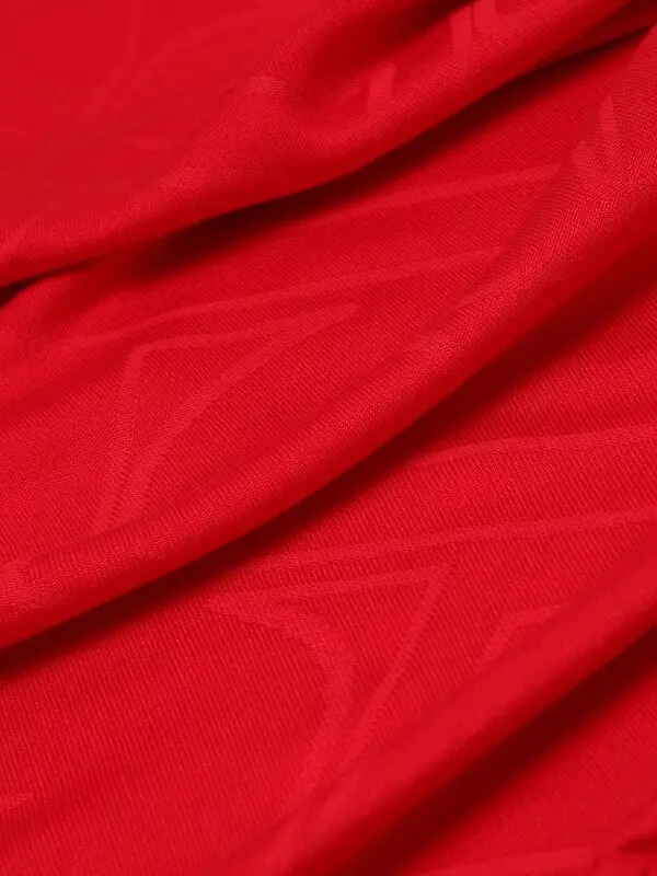 Elisabetta Franchi Solid Scarf In A Soft Viscose And Modal Blend - Red