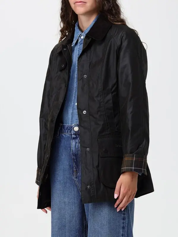 Barbour Beadnell Waxed Cotton Jacket With Corduroy Collar