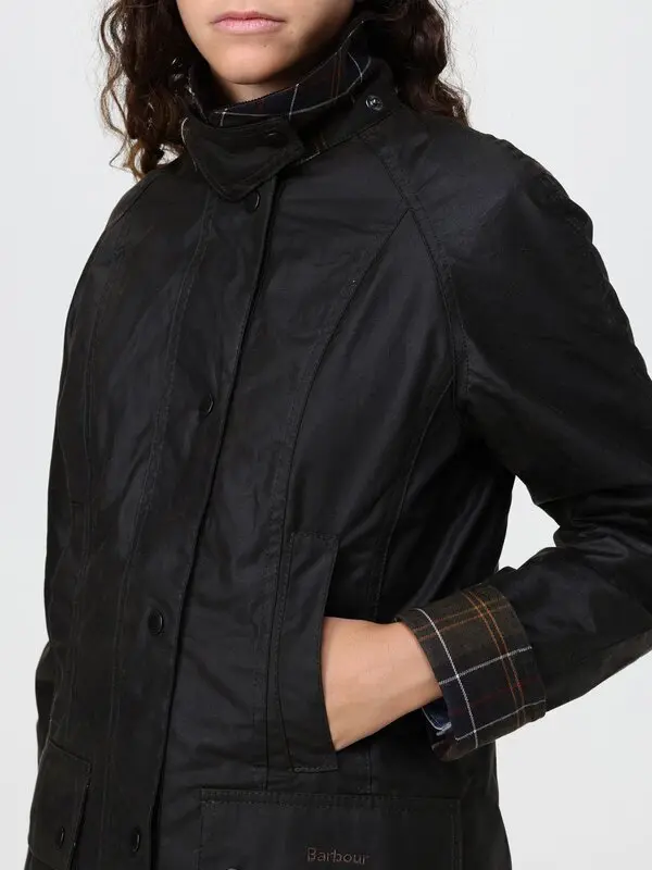 Barbour Beadnell Waxed Cotton Jacket With Corduroy Collar