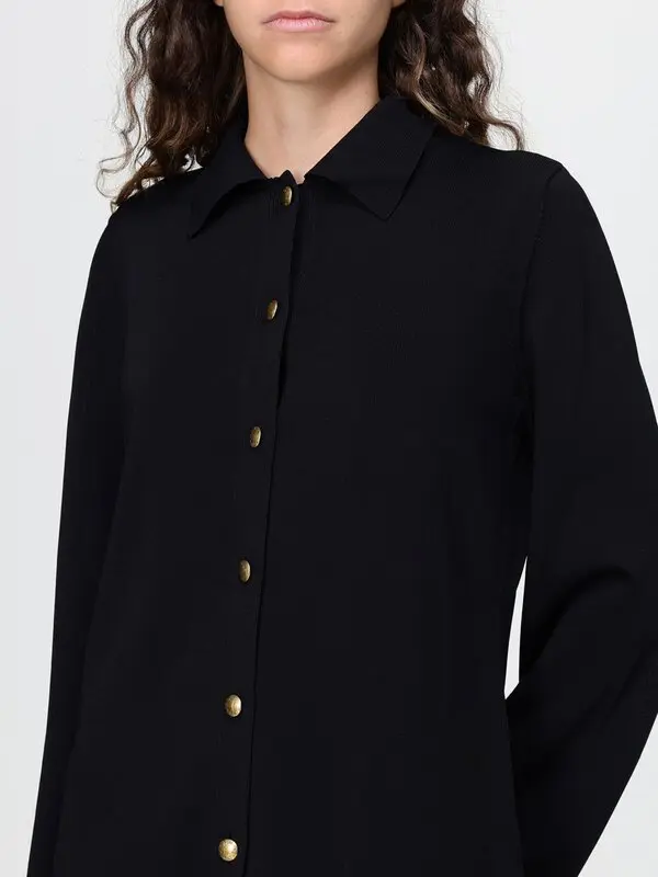 TWINSET Viscose Knit Shirt With Long Kimono Sleeves And French Collar