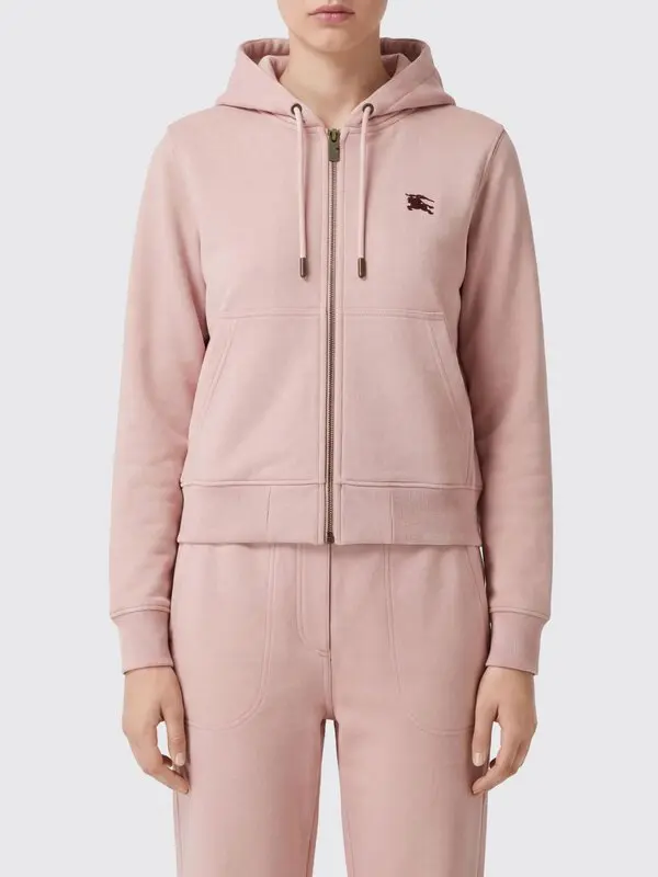Burberry Embroidered Ekd Cotton Zip-up Hoodie - Beige