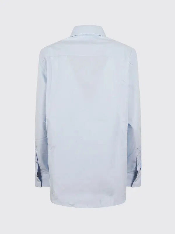 Burberry Slim Fit Cotton Shirt With French Collar And Curved Hem