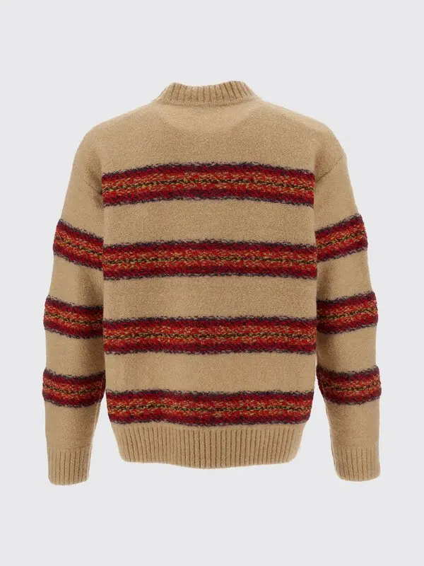 Dries Van Noten Multi-stripe Wool Crewneck Sweater - White