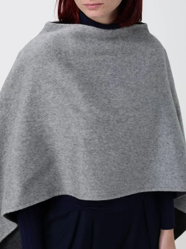 Alberta Ferretti Knee-length Pure Wool Cape With Asymmetric Hem