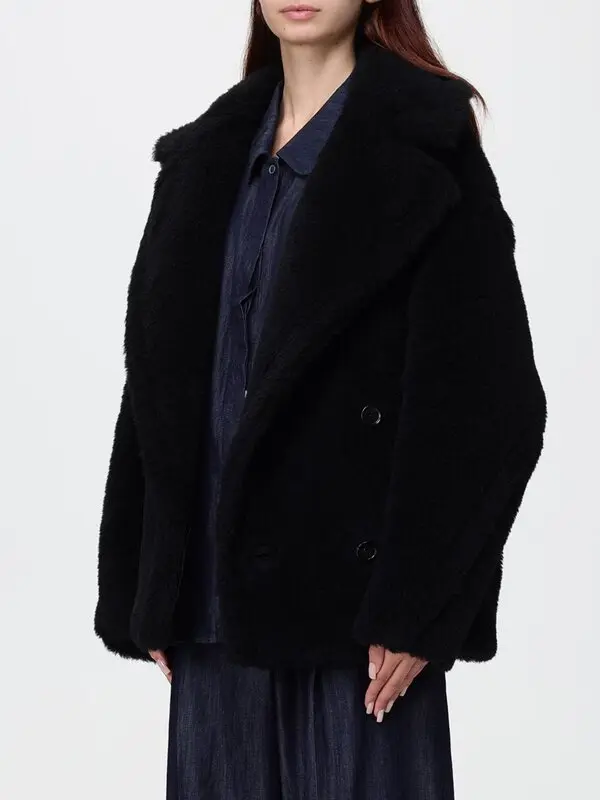 Max Mara Short Double-breasted Faux-fur Effect Coat
