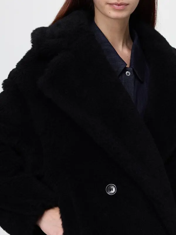 Max Mara Short Double-breasted Faux-fur Effect Coat