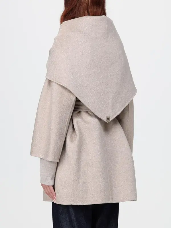 Max Mara Short Robe Coat In Pure Cashmere With Shawl Collar And Belt