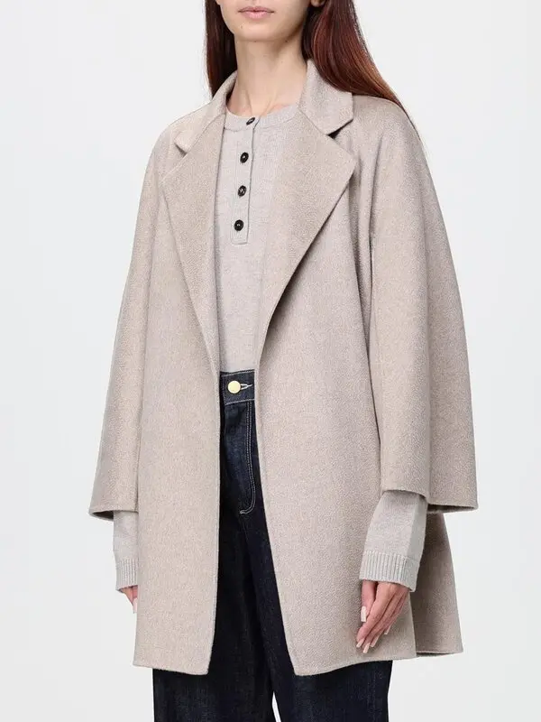 Max Mara Short Robe Coat In Pure Cashmere With Shawl Collar And Belt