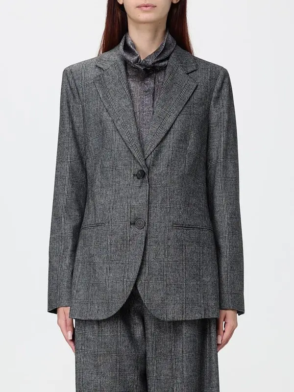 Emporio Armani Prince Of Wales Check Wool-blend Single-breasted Blazer