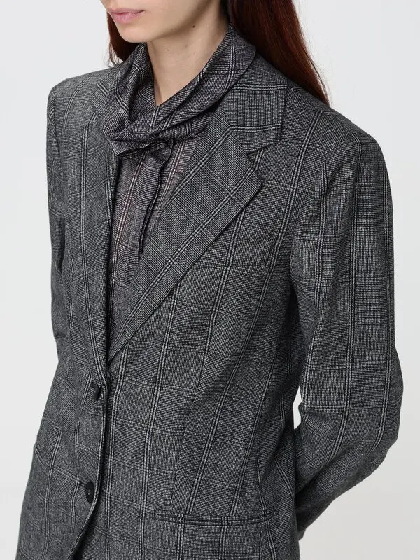 Emporio Armani Prince Of Wales Check Wool-blend Single-breasted Blazer
