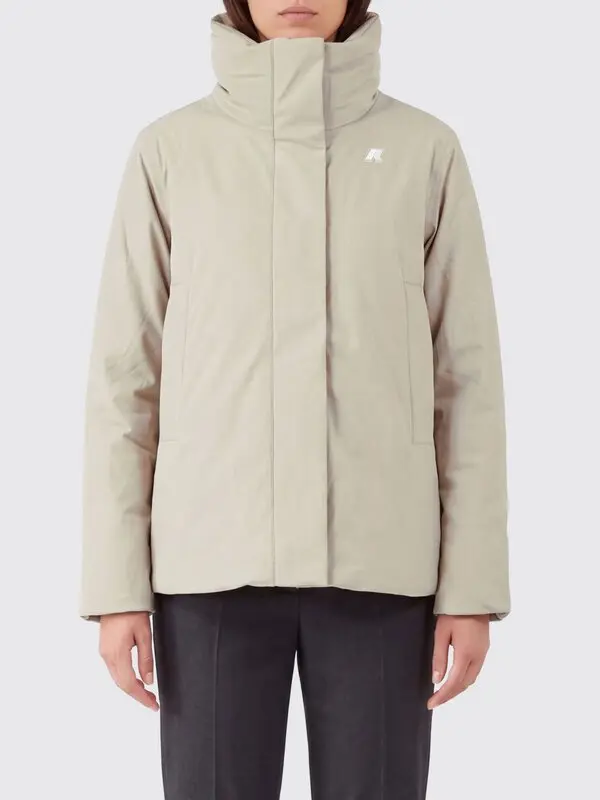 K-WAY Marla Padded Hooded Water-repellent Windbreaker Jacket - Beige